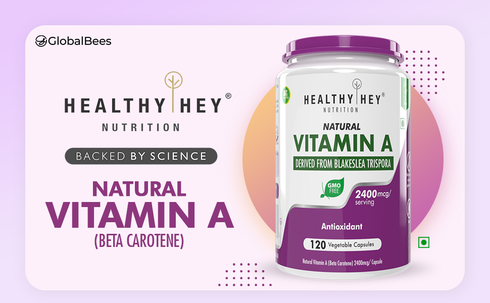 HealthyHey Nutrition Natural Vitamin A from Beta Carotene, Non ...