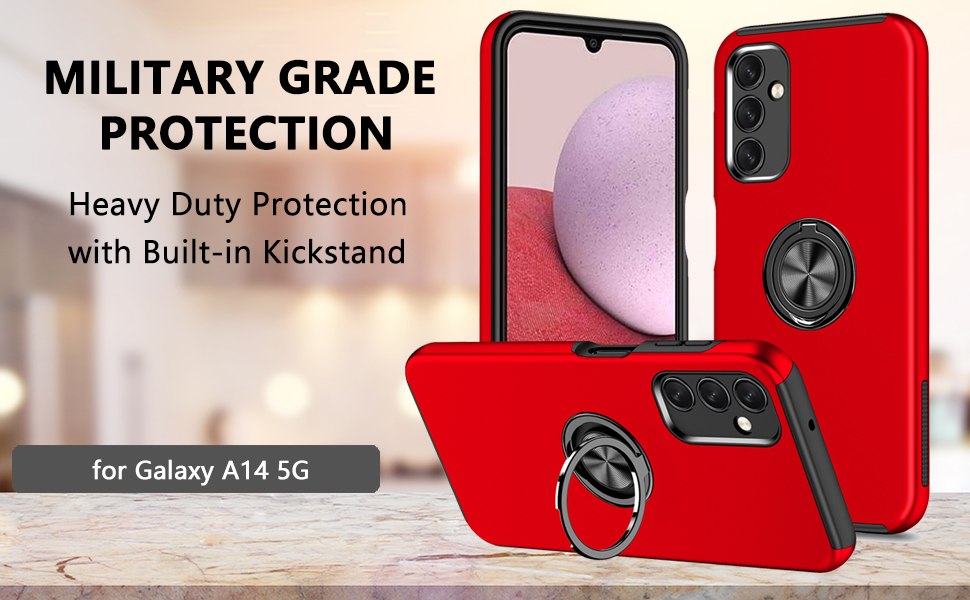 Amazon.com: Dionsibei Galaxy A14 5G Case - Military Grade Shockproof with Ring Holder ...
