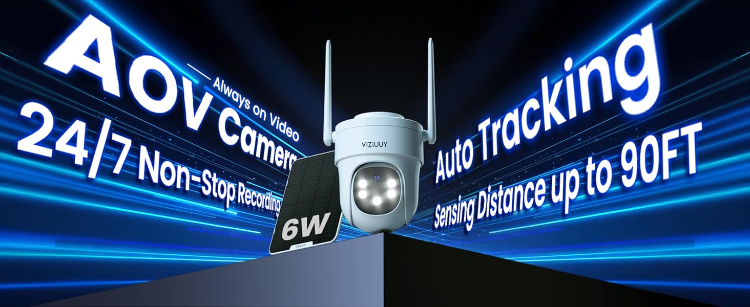 Amazon.com : VIZIUUY AOV Security Camera, 2K Continuous Recording Security Cameras Wireless ...
