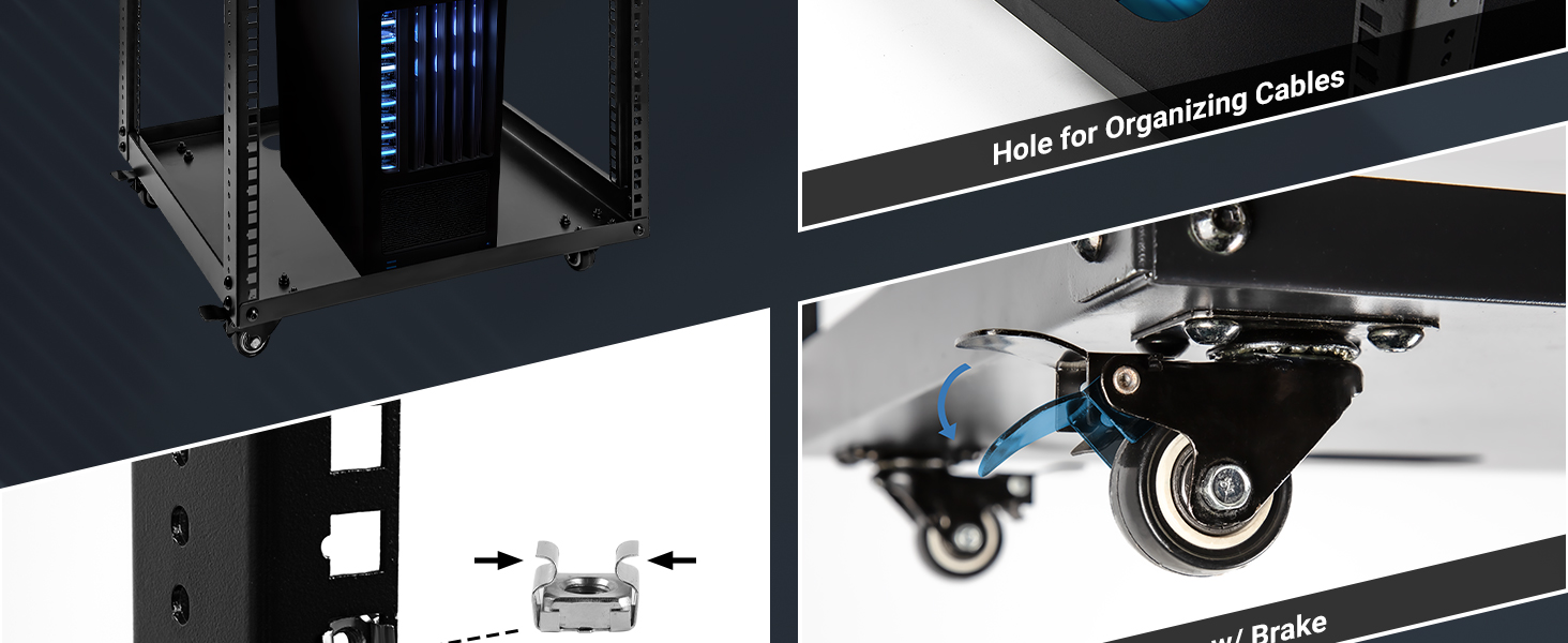 Amazon.com: Eastrexon 20U Server Rack, Open Frame Network Rack w/ 2 ...