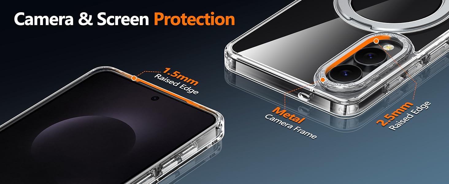 Amazon.com: Oneagle 360° Spin Magnetic Stand for Samsung Galaxy S25 Plus Case Clear [Fit for ...