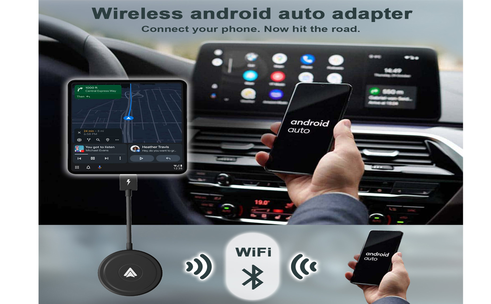 Amazon.com: Wireless Android Auto Car Adapter Converts Dongle Wire to ...