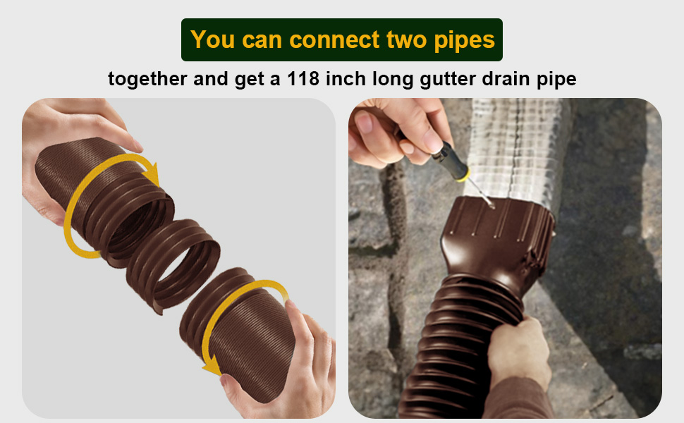 Amazon.com : wlhqznxf 2 Packs Brown Gutter Downspout Extensions Rain ...