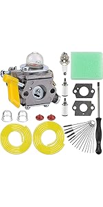 ZAMDOE 308054077 Carburetor Kit for Ryobi Homelite 308054043 308054015 308054028 308054034 ...