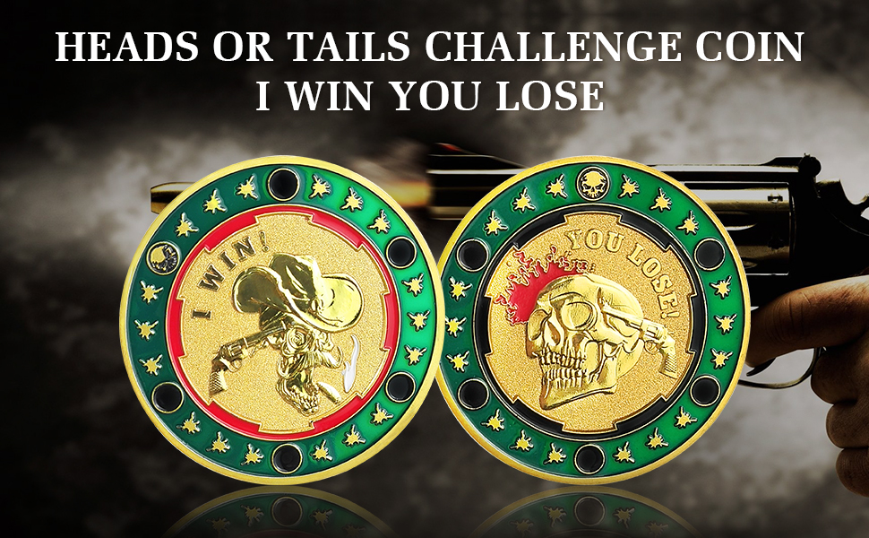 Amazon.com: Heads Or Tails Skull Challenge Coin I Win You Lose Good Luck Decision Coin : Toys ...
