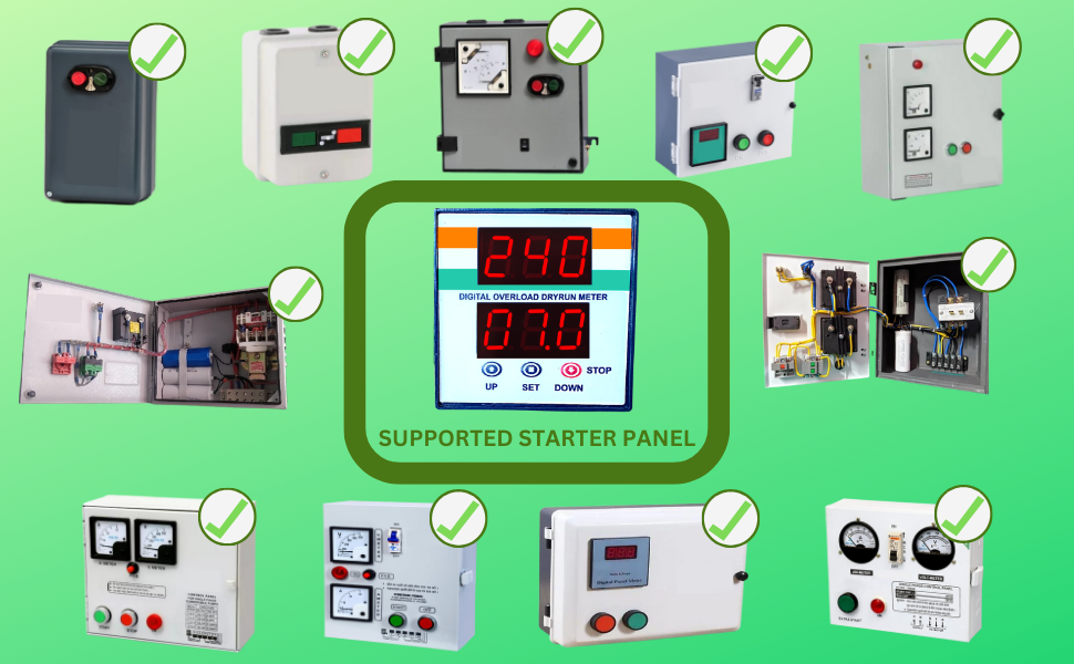 HAPPI Single Phase AC Motor Protection Device with Ampere Protection, Voltage Protection and ...