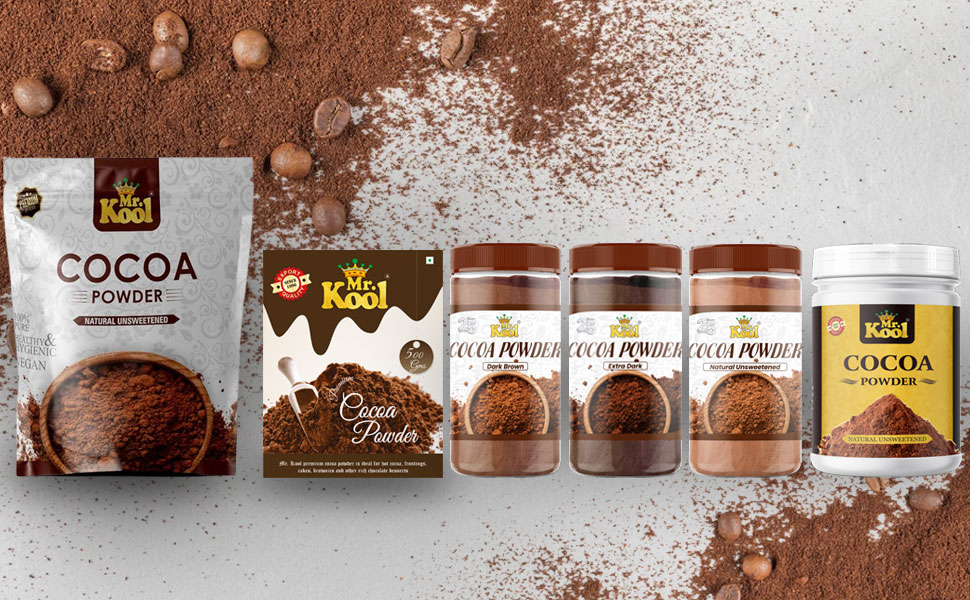 Mr. Kool Natural Unsweetened Cocoa Powder 400g (Pack of 10) | For Baking Cakes, Cookies ...