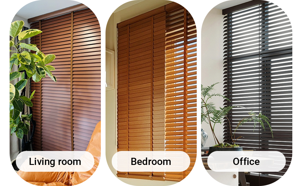 Amazon.com: 2" Slats Cordless Window Blinds Faux Wood Blind 20" 28" 32" 40" 48" 60" 64" 70 ...