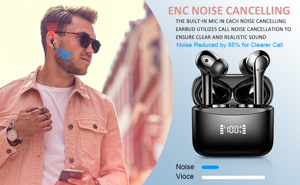 Amazon.com: Wireless Earbuds, Bluetooth Headphones 5.3 Deep Bass Stereo ...