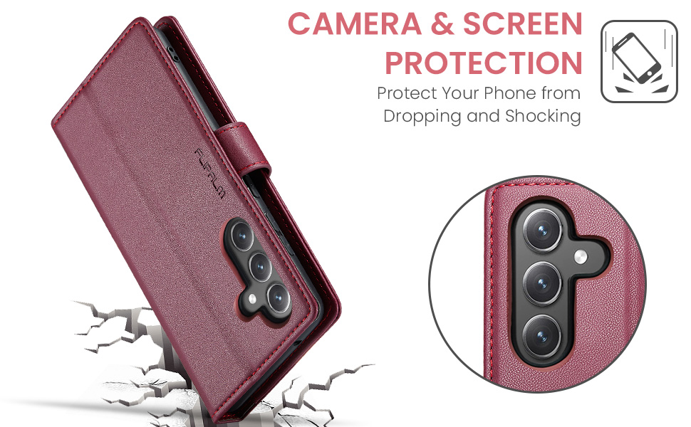 Amazon.com: FLIPALM Wallet Case for Samsung Galaxy S23 FE, RFID Blocking Credit Card Holder, PU ...