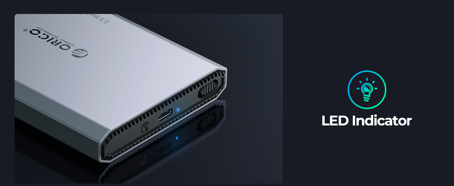 Amazon.com: ORICO Aluminum USB C Hard Drive Enclosure for 2.5 Inch SATA ...