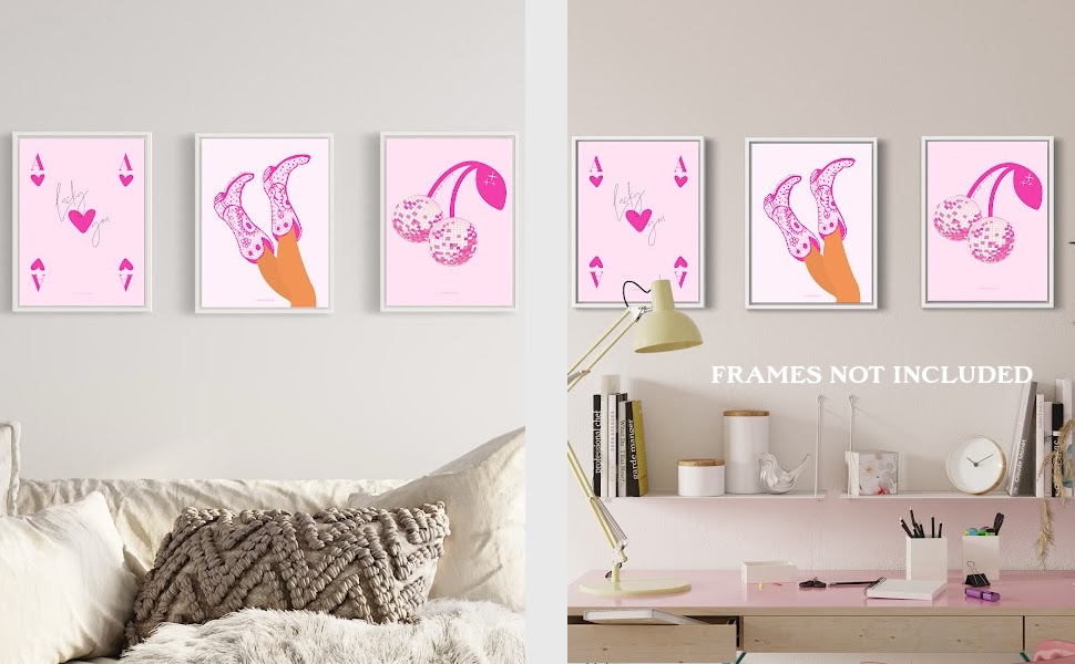 Amazon.com: LARKINROAD Positive Affirmation 3 pack Poster - Pink Wall ...