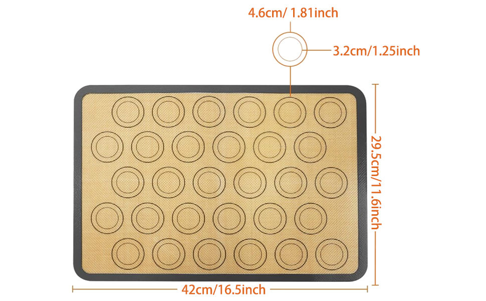 2PCS Silicone Macaron Baking Mats,Non-Stick Reusable Silicone Mat for ...