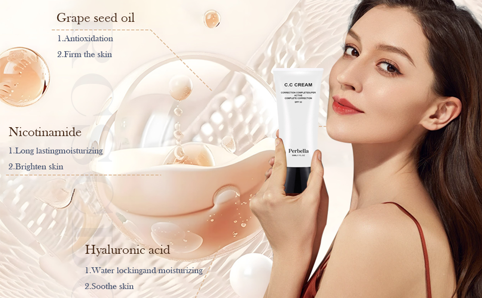 Amazon.com: Perbella Cc Cream For Older Women-Self Adjusting For Mature Skin,Cc Cream with Spf ...