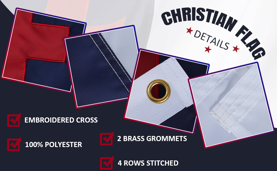 Amazon.com : Bradford Christian Flag 5x8 ft Outdoor Embroidered Christian Church Flags for ...