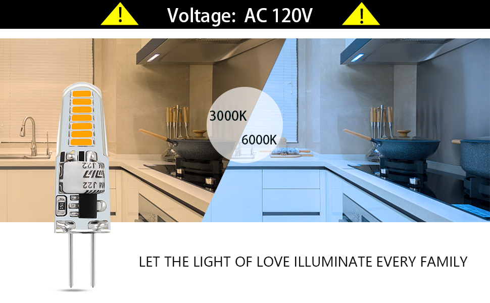VALUCKY G4 LED Bulb, AC120V G4 Bi-Pin Light Bulbs, Warm White 3000K, 110LM 1.2W Equivalent to ...