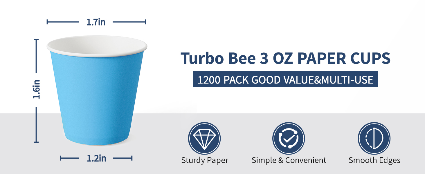 Amazon.com: 3oz Disposable Paper Cups 1200Pack, Small Bathroom Cups Bulk, Small Blue Paper ...