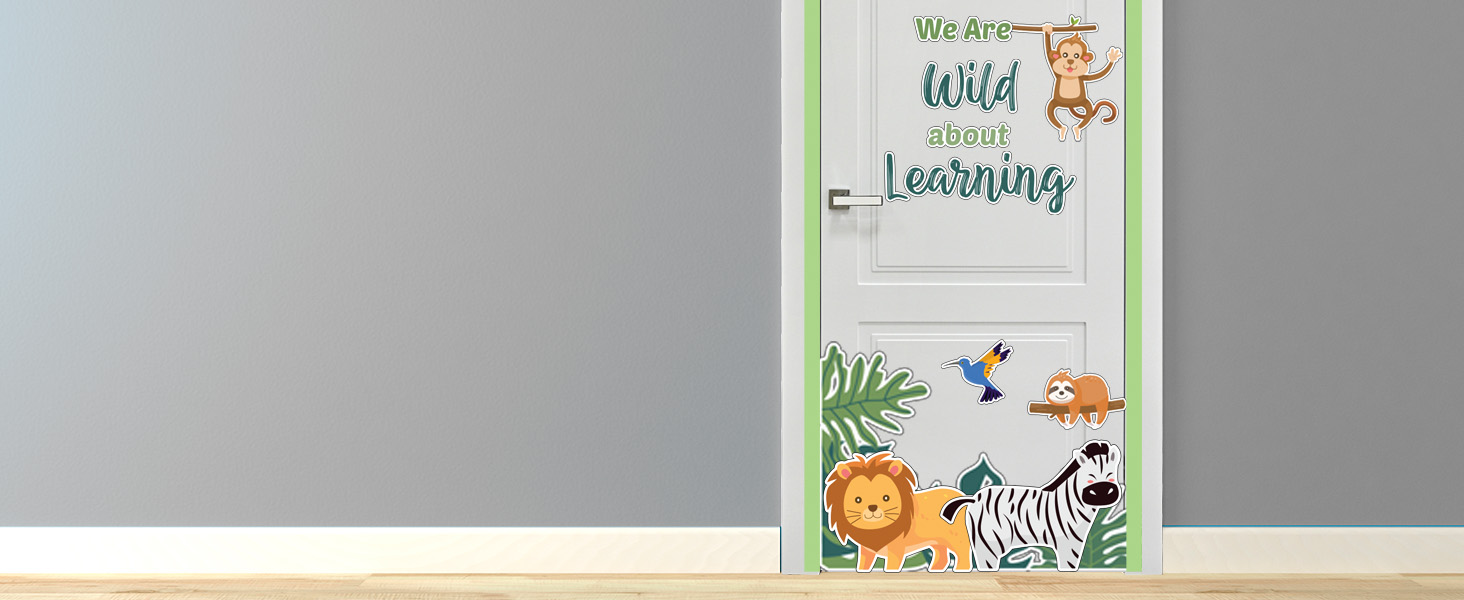 Amazon.com: Decorably 20 Pcs Cutouts Jungle Theme Classroom Decorations ...