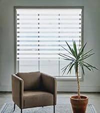 LUCKUP Cordless Zebra Blinds Roller Shades for Window-Dual Layer Sheer Blinds Light Control with ...