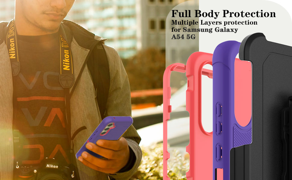 Amazon.com: lovpec for Samsung Galaxy A54 5G Phone Case with 2 Pack Tempered Glass Screen ...