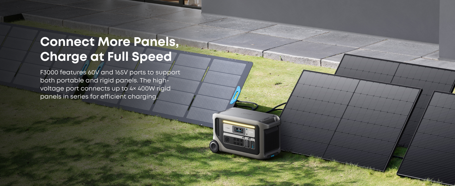 Amazon.com : Anker SOLIX F3000 Portable Power Station with 2× 400W Solar Panels, 3,072Wh, 6,000W ...