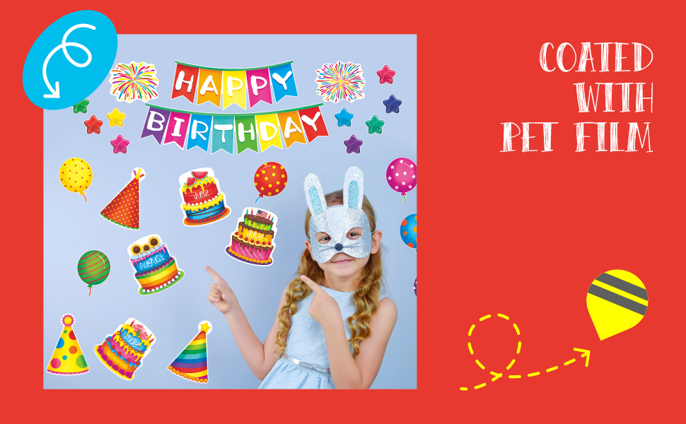 Amazon.com : 39 PCS Happy Birthday Bulletin Board Set, Colorful ...