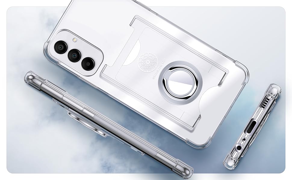 SHIELDS UP Minimalist Wallet Case for Samsung Galaxy A15 5G with Ring Kickstand and Card Holder ...