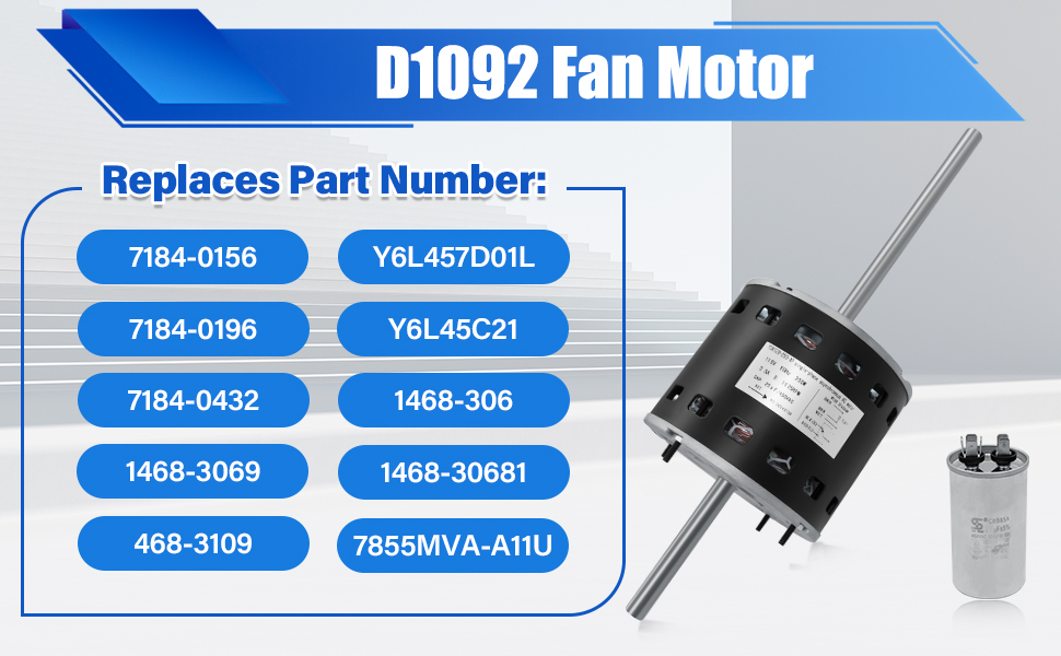 RV AC Condenser Fan Motor Compatible with Fasco D1092 Coleman mach 1468-3069 7184-0156 7184-0432 ...