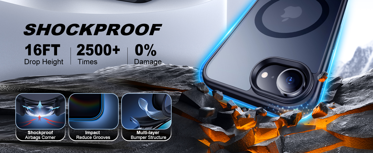 Amazon.com: Temdan Magnetic Compatible with iPhone 16E Case, [Built-in Invisible Kickstand ...