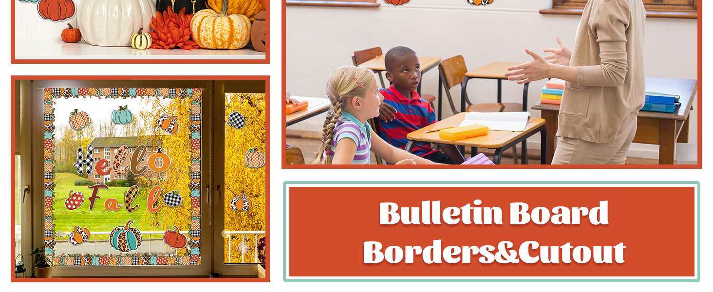 Amazon.com: Whaline 83Pcs Hello Fall Bulletin Board Kit Pumpkin ...