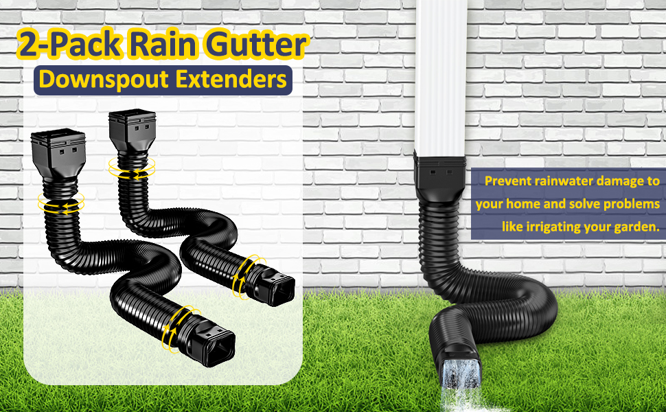 Fixmend 2 Packs Gutter Downspout Extensions Extra Long, Drain Downspout ...