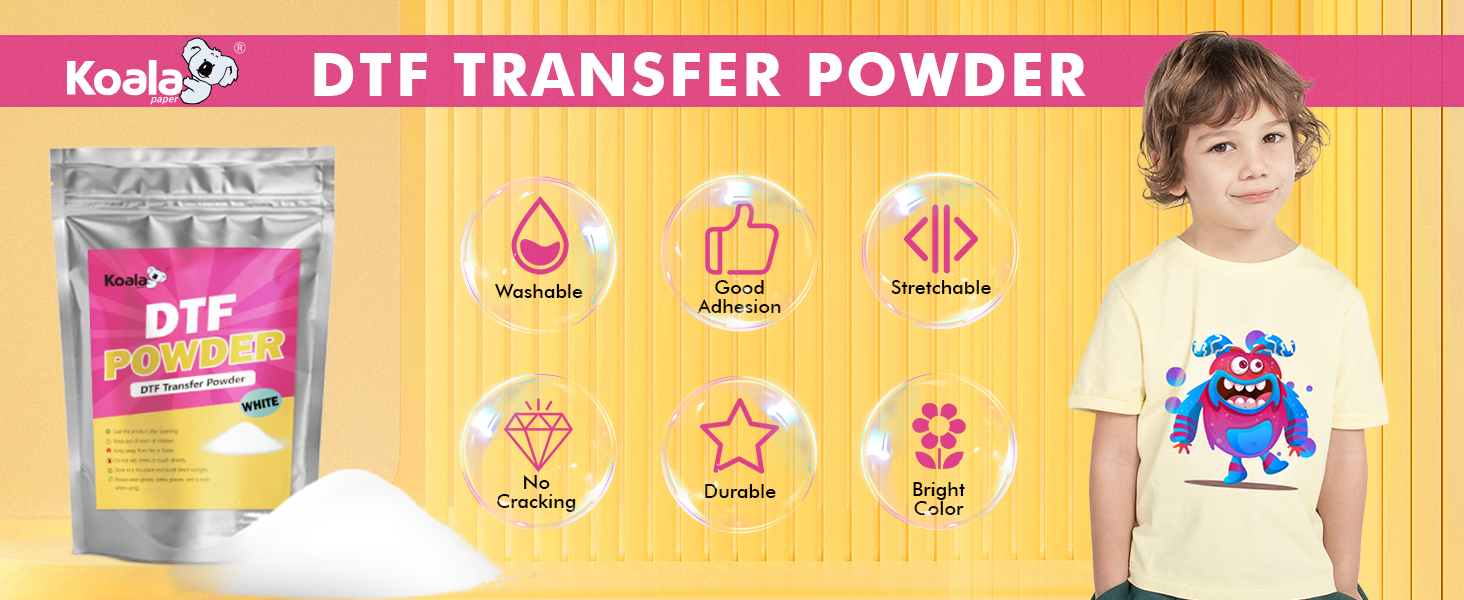 Amazon.com: KOALA PAPER DTF Powder 1000G/35.3 oz White Hot Melt Adhesive DTF Transfer Powder for ...