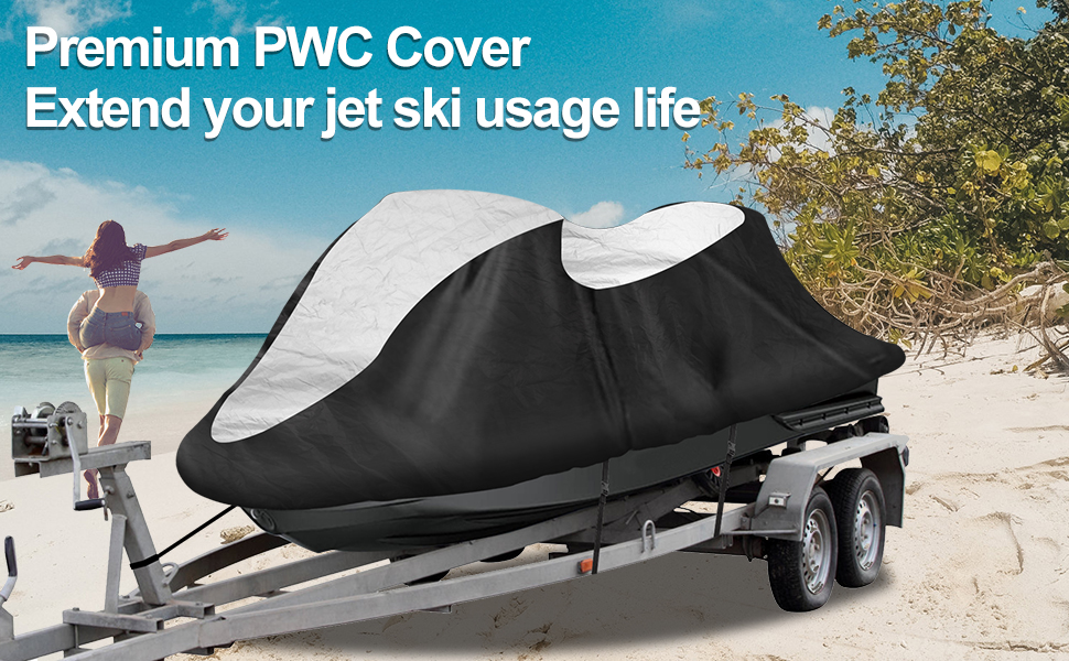 Amazon.com: SPORTYOUTH Trailerable Jet Ski Cover 3 Seats, Waterproof PWC Jetski Cover Universal ...