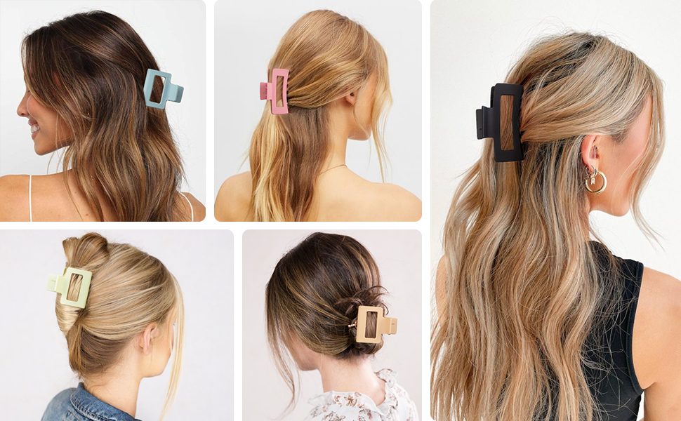 Amazon.com: 12 Pack Hair Claw Clips, 4 Inch Large Hair Clips for Women Thin Thick Hair & 2 Inch ...