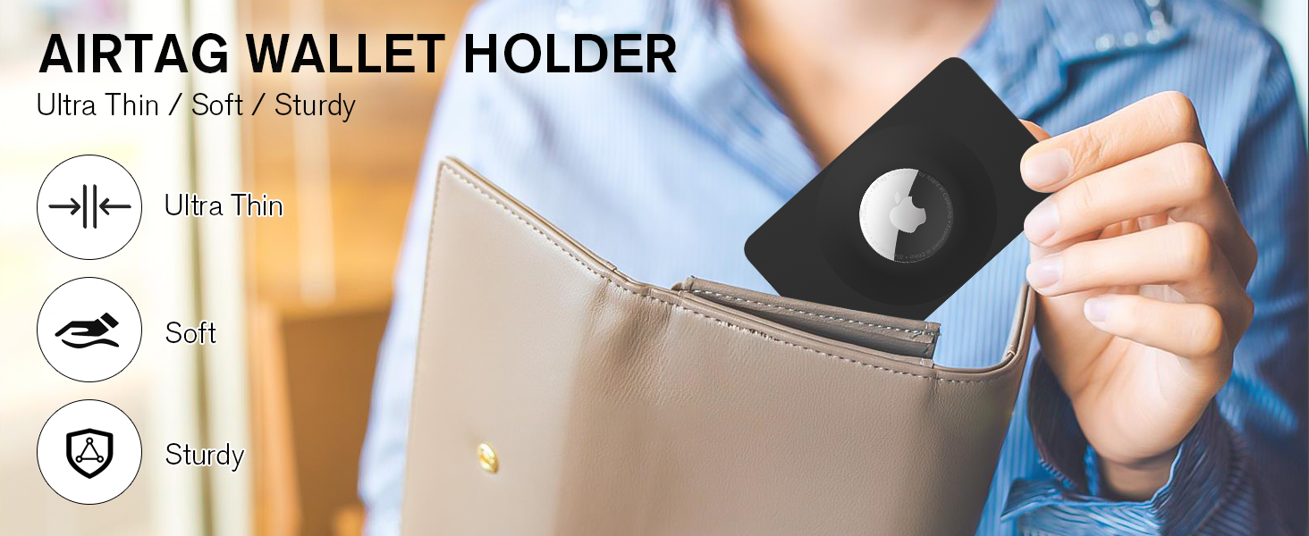 Amazon.com: Airtag Wallet Holder, Ultra Thin Airtag Card Case for Apple AirTag, Lightweight Air ...