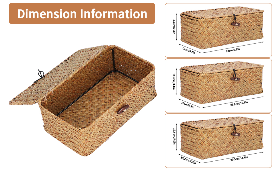 Amazon.com: Seagrass Storage Baskets, natur al Seagrass Rectangular ...
