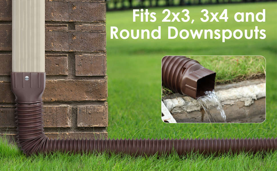 Aoresac Rain Gutter Downspout Extensions, 2 Pack Down Spout Drain ...