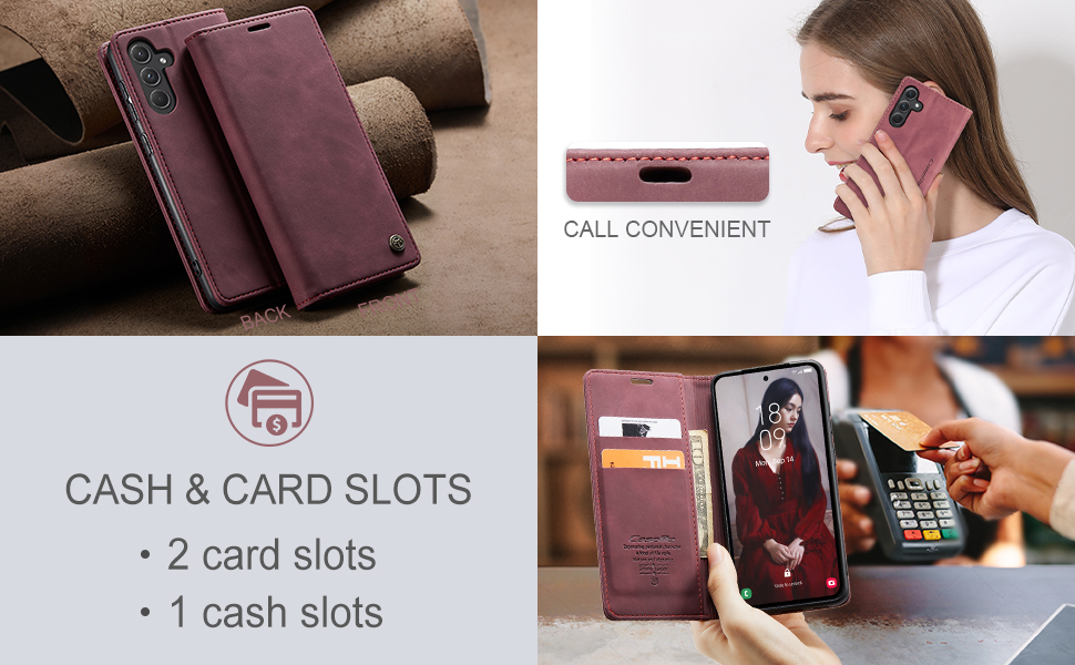 KZB Handyhülle für Samsung Galaxy A55 5G Hülle Premium Lederhülle Klappbar Flip Case Tasche ...