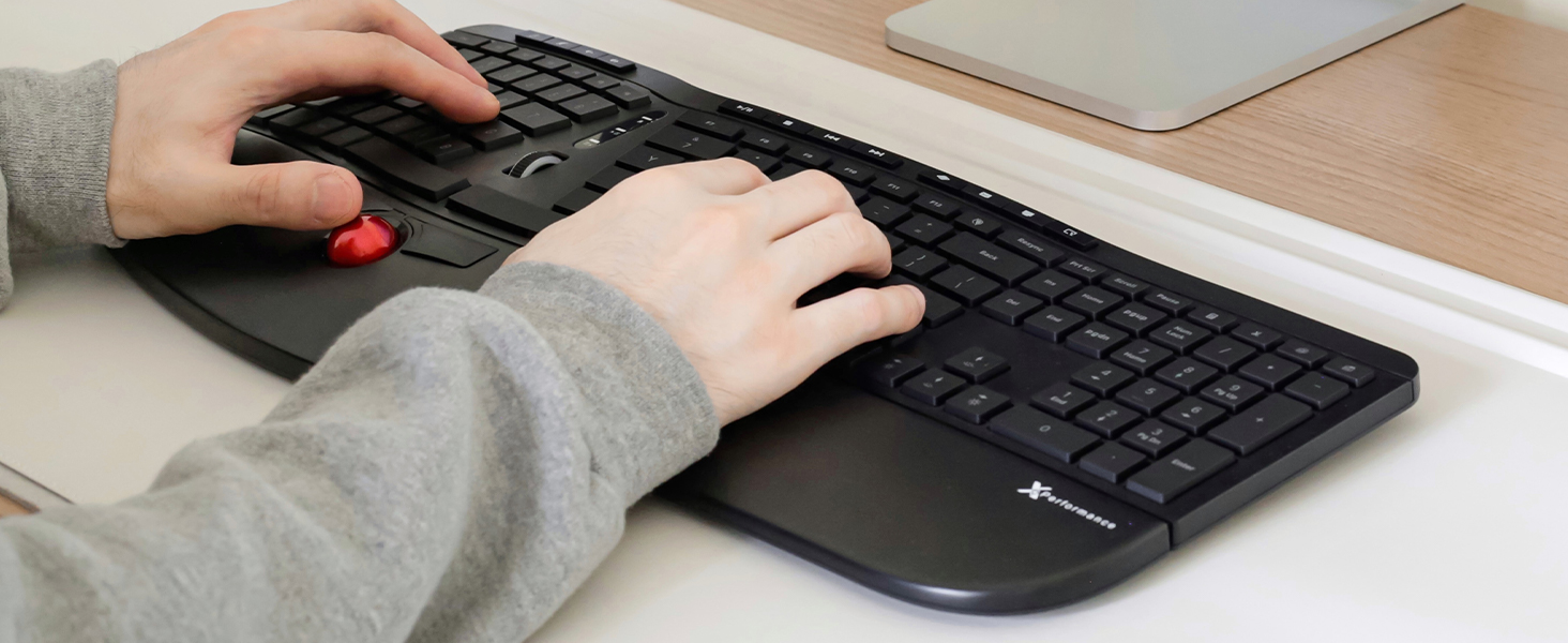 Amazon.com: X9 Performance Ergonomic Wireless Keyboard with Trackball ...