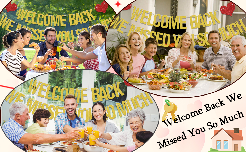 Amazon.com: Welcome Back We Missed You So Much Banner, Welcome Back Family Party Decor, Welcome ...
