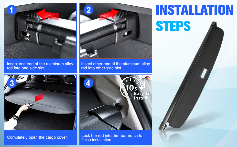 Amazon.com: loosoo Retractable Cargo Cover, Rear Trunk Cover Compatible with Lincoln Nautilus ...