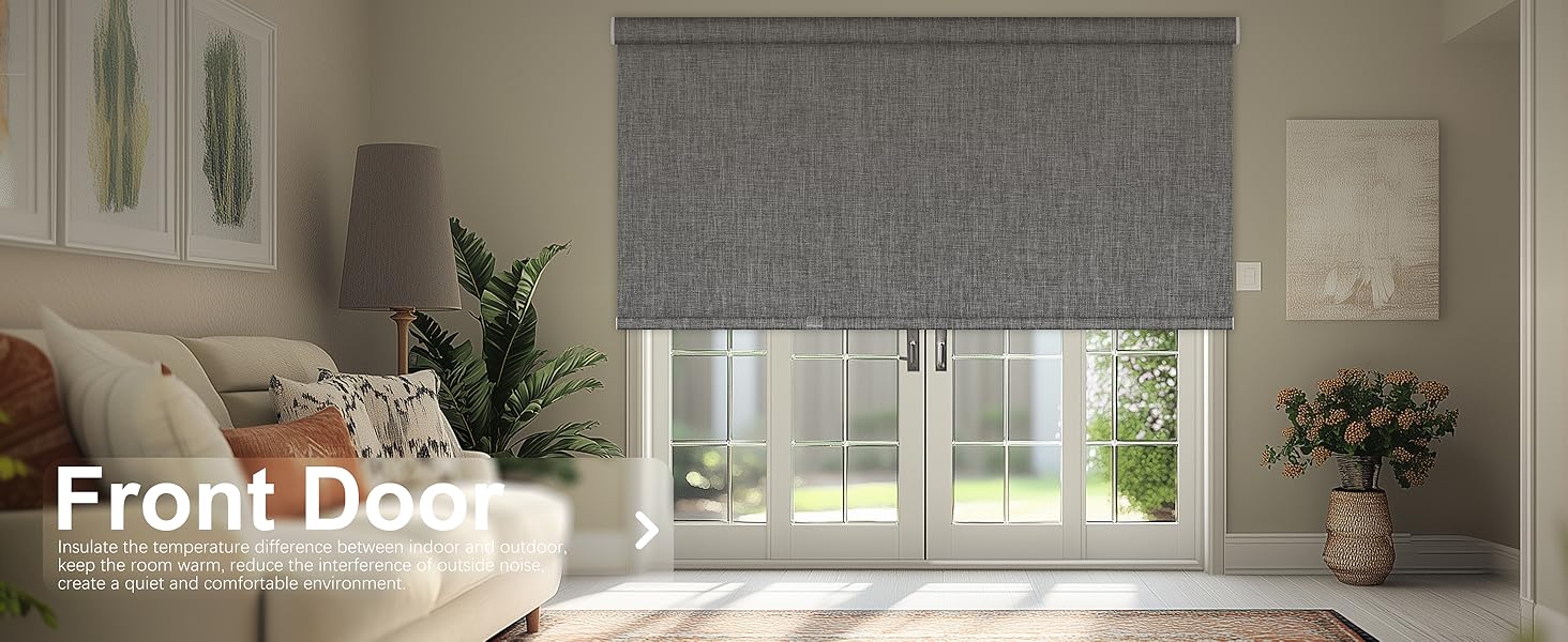 Amazon.com: Sulugood Blackout Roller Shades for Windows, Linen Fabric Cordless Roller Blinds ...