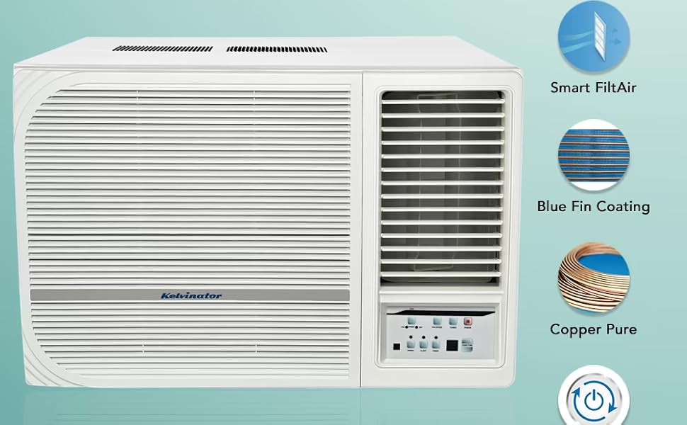 Kelvinator 1.5 Ton 3 Star Inverter Window Ac (High Density Filter With Blue Fin Coating,I Favour ...
