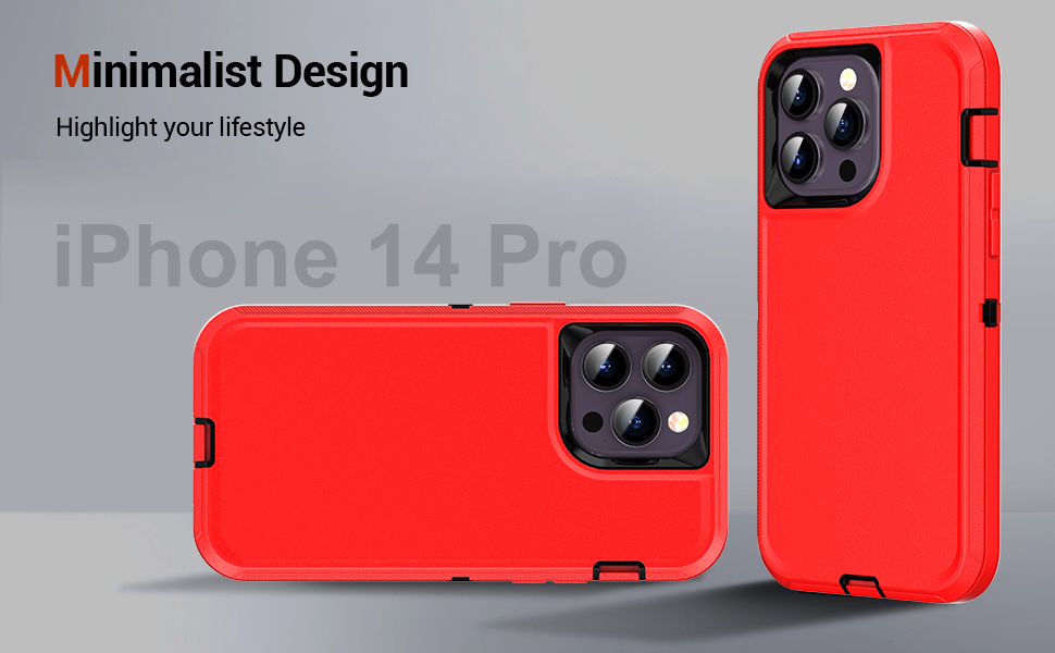 Amazon.com: MXX Heavy Duty Made for iPhone 14 Pro Case with Tempered Glass Screen, Camera Lens ...