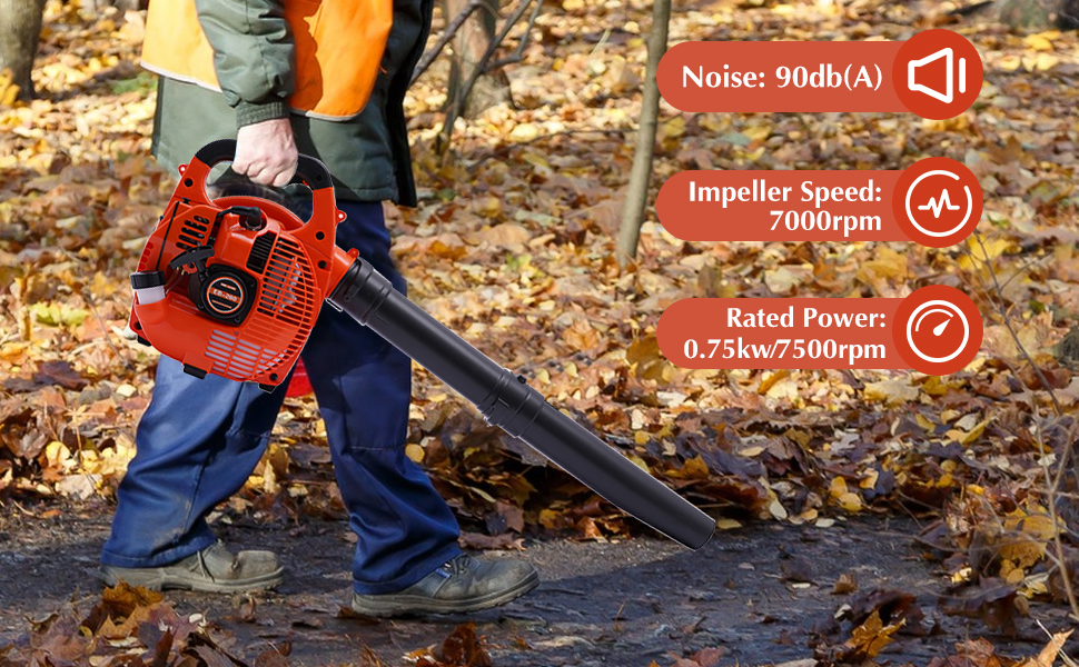 Amazon.com: Rosyouth Leaf Blower, 25.4cc 2-Stroke Gas Powered Leaf Blower, Handheld Gas Blower ...
