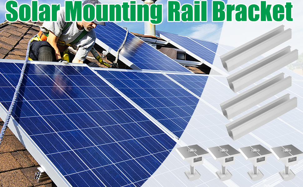 Amazon.com: Solar Panel Roof Bracket Aluminium Solar Panel Mounting Rails Roof Rail Clamps PV ...
