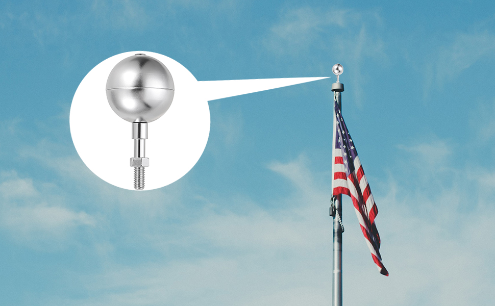 Amazon.com : OwnMy Flag Pole Ball Topper Ornament Outdoor Flagpole ...
