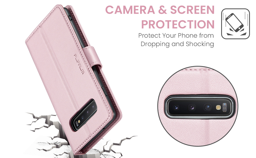 Amazon.com: FLIPALM Wallet Case for Samsung Galaxy S10 6.1"(Non S10e,S10+), RFID Blocking Credit ...