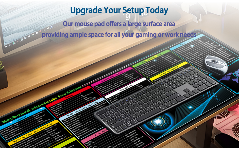 Amazon.com: BIRSUKL Linux Keyboard Shortcuts Mouse Pad, Extended Large ...