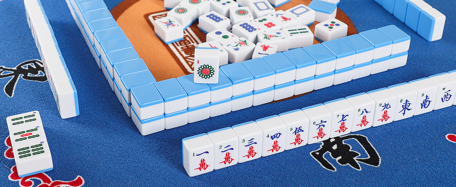 Amazon.com: GUSTARIA Chinese Mahjong Tiles Set, Mahjong Game Set with 146 Numbered Large Size ...